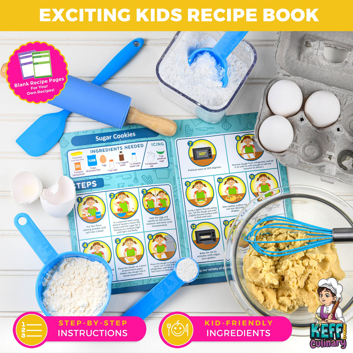 KEFF Kids Cooking and Baking Set for Girls and Boys - Baking Kit with ...