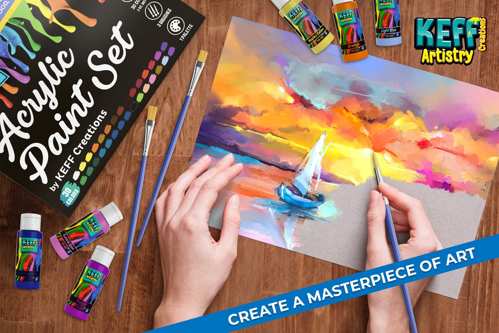 30 Color Complete Acrylic Paint Set – KEFF Creations