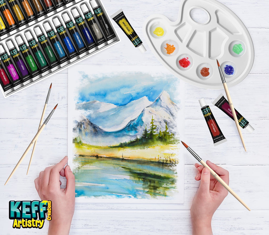 Complete Watercolor Paint Set with Watercolor Paper – KEFF Creations