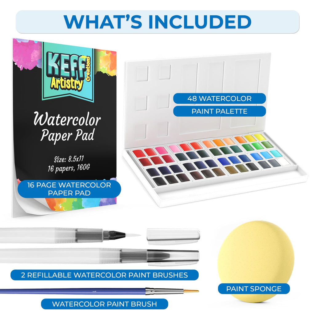 55-Piece Watercolor Paint Bundle – KEFF Creations