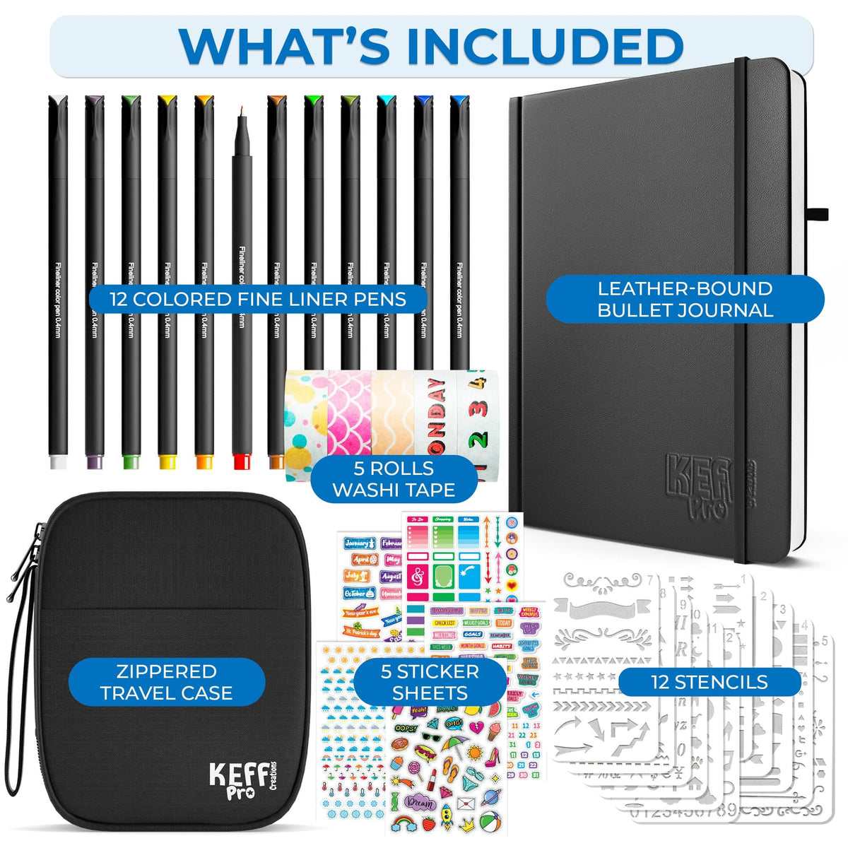 Ultimate Dotted Journal Kit With Case – KEFF Creations