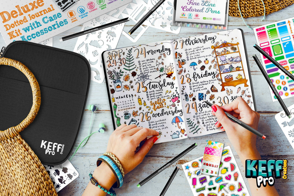 Ultimate Dotted Journal Kit With Case – KEFF Creations